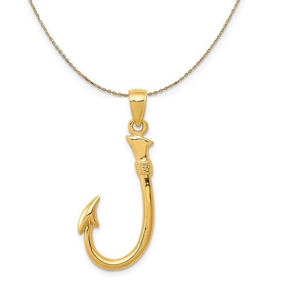 Black Bow Jewelry Co. | Jewelry | 4k Yellow Gold Fishhook Necklace 2 ...